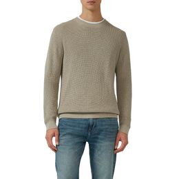 Strickpullover s.Oliver, Herren, Gr. XL, dk beige, Strick, Obermaterial: 100% Baumwolle, unifarben, normal h&uuml;ftbedeckend, Rundhals, B&uuml;ndchen, Pullover Strickpullover, langarm, Grob-Strick