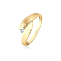 Silberring Elli "Ring Solit&auml;r Wickelring Zirkonia 925 Silber" Gr. 54, gold, Fingerringe, Damen, 54, Silber 925 (Sterlingsilber), Silberring