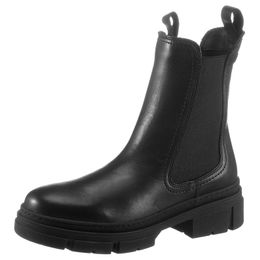 Tamaris Damen Chelseaboots mit beidseitigem Stretch-Einsatz schwarz 36