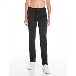 Straight-Jeans Replay "ZOLIE", Damen, Gr. 32, L&auml;nge 32, schwarz (schwarz 040), Denim/Jeans, Obermaterial: 91% Baumwolle, 6% Elastomultiester, 3% Elasthan, straight fit lang, Jeans Straight-Jeans