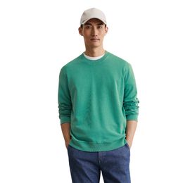 Marc O'Polo Sweatshirt MARC O'POLO, Herren, Gr. S, gr&uuml;n (eucalyptus), Sweatware, Obermaterial: 100% Baumwolle, regular fit h&uuml;ftlang, Rundhals, B&uuml;ndchen, Sweatshirts Sweatshirt, Basic, mit Rippb&uuml;ndchen, regular, leichter Sommer-Sweat