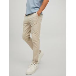 Jack & Jones Chinohose JACK & JONES "JPSTMARCO JJFURY AKM", Herren, Gr. 34, L&auml;nge 36, beige (dune), Web, Obermaterial: 98% Baumwolle, 2% Elasthan, unifarben, slim fit normal, Hosen Chinohose