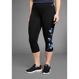 Leggings Kangaroos, Damen, Gr. 44, N-Gr, schwarz (schwarz, bedruckt), Obermaterial: 95% Baumwolle, 5% Elasthan, schmal 3/4-L&auml;nge, Hosen Leggings, Gro&szlig;e Gr&ouml;&szlig;en, Topseller