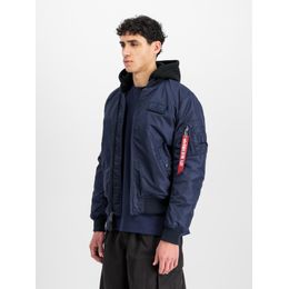Bomberjacke Alpha Industries "MA-1 TT Hood", Herren, Gr. XXL, ultra navy, Web, Obermaterial: 100% Nylon, slim fit, Jacken Bomberjacke