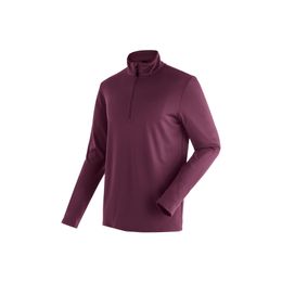 Fleecepullover Maier Sports "Felix", Herren, Gr. 52, purpurviolett, 100% Polyester, hoch geschlossener Ausschnitt, Sweatshirts Fleecepullover, Herren Fleece, funktioneller Midlayer, Half-Zip, Regular Fit