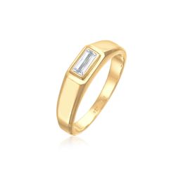 Siegelring Kuzzoi "Ring Herren Topas Baguette 925 Silber" Gr. 62, gold, Fingerringe, Herren, 62, ohne Stein, Silber 925 (Sterlingsilber), 10mm, Siegelring