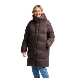Daunenmantel Jack Wolfskin "ICY HILL COAT W RDS", Damen, Gr. XS, peat, Obermaterial: 100% Polyamid. Futter: 100% Polyester. Wattierung: 90% Entendaune, 10% Federn, M&auml;ntel Daunenmantel, W&auml;rmend, winddicht, Daunenjacke