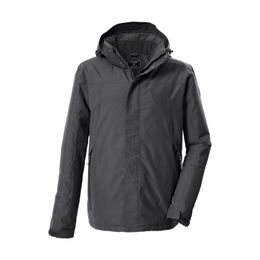 Funktionsjacke Killtec "KOW 1 MN JCKT", Herren, Gr. S, stahlgrau, Obermaterial: 100% Polyester;Futter: 100% Polyester;F&uuml;llung: 100% Polyester, Jacken Funktionsjacke, Wind- und wasserdichte Herrenjacke, atmungsaktiv, abnehmbare Kapuze
