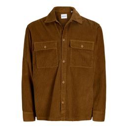Jack & Jones Langarmhemd JACK & JONES "JJEPERFECT CORDUROY OVERSHIRT LS SN", Herren, Gr. XS, N-Gr, braun (monks robe), Web, Obermaterial: 100% Baumwolle, unifarben, relaxed fit, Hemden Langarmhemd