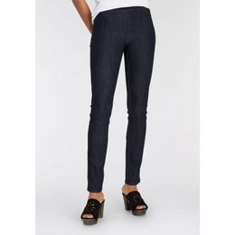 Skinny-fit-Jeans Arizona, Damen, Gr. 46, N-Gr, blau (rinsed), Jeans, Obermaterial: 75% Baumwolle, 24% Polyester, 1% Elasthan, clean, Basic, eng lang, Jeans Skinny-fit-Jeans, extra-enger Schnitt, komfortable Leibh&ouml;he, Used-Look-Waschung