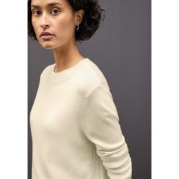 Strickpullover Street One, Damen, Gr. 42, soft beige, Strick, Obermaterial: 30% Polyester, 27% Polyacryl, 23% Polyamid, 20% Viskose, unifarben, regular fit normal, ohne Ausschnitt, Rollkante, Pullover Strickpullover, mit feiner Rollkante