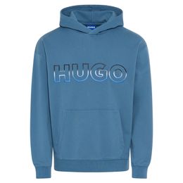 Sweatshirt HUGO BLUE "Nogudi", Herren, Gr. L, open blau472, Sweatware, Obermaterial: 100% Baumwolle, unifarben, regular fit normal, Rundhals, B&uuml;ndchen, Sweatshirts Sweatshirt, mit Kapuze, regular fit, reine Baumwolle