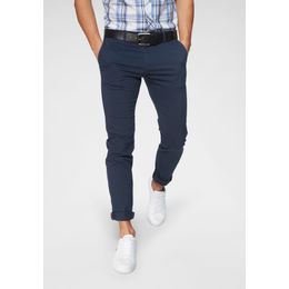 Jack & Jones Chinohose JACK & JONES "JJIMARCO mit Badge und hohem Tragekomfort", Herren, Gr. 32, L&auml;nge 30, blau (navy), Obermaterial: 98% Baumwolle, 2% Elasthan, schmal lang, Hosen Chinohose, unifarben, modisch, slim fit, Baumwollmischung, Topseller