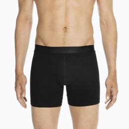 Langer Boxer HOM "HO1", Herren, Gr. L, schwarz, Obermaterial: 65% Baumwolle, 22% Modal, 13% Elasthan, k&ouml;rpernah, Unterhosen Langer Boxer, ultraweich, Cotton-Mix, elastisch, l&auml;ngeres Bein