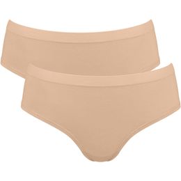 Hipster Sloggi "GO Sense", Damen, Gr. XL, beige (peanut butter), Single Jersey, Obermaterial: 88% Modal, 12% Elasthan, k&ouml;rpernah, Unterhosen Hipster, superweicher Modalmix, flache Kanten, elastisch, nahtlos