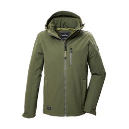 G.I.G.A. by Killtec Softshelljacke "GW 29 MN SFTSHLL JCKT", Herren, Gr. M, gr&uuml;n (olivgr&uuml;n), Oberseite: 92% Polyester, 8% Elasthan;R&uuml;ckseite: 100% Polyester;Futter: 100% Polyester, G.I.G.A. DX BY KILLTEC, Jacken Softshelljacke, Wasserdichte Softshelljacke mit Fleece, abnehmbarer Kapuze, Zippern