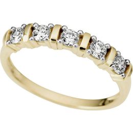 Fingerring Firetti "Schmuck Geschenk Gold 333 Damenring Goldring bicolor" Gr. 16, gelb (gelbgoldfarben, wei&szlig;goldfarben, kristallwei&szlig;), Fingerringe, Damen, 16, Gelbgold 333, 1,85mm, Fingerring, mit Zirkonia (synth.)