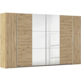 Schwebet&uuml;renschrank Rauch "Kleiderschrank Dreht&uuml;renschrank Schrank Garderobe KRONACH TOPSELLER", eiche artisan, griffleisten alu, mit 2 spiegel, B:354cm H:210cm T:59cm, Holzwerkstoff, Schr&auml;nke, Schwebet&uuml;renschrank, Kombischrank optional mit 1 oder 2 Spiegel viele B&ouml;den MADE IN GERMANY