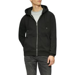 Kapuzensweatshirt QS, Herren, Gr. XL, schwarz, Sweatware, Obermaterial: 60% Baumwolle, 40% Polyester, unifarben, regular fit normal, ohne Ausschnitt, Rippb&uuml;ndchen, Sweatshirts Kapuzensweatshirt, mit Kapuze