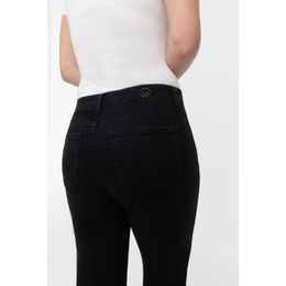 5-Pocket-Jeans WONDERJEANS "Relaxed Straight", Damen, Gr. 36, L&auml;nge 32, schwarz (schwarz rinse), Denim/Jeans, Obermaterial: 87% Baumwolle, 10% Polyester, 3% Elasthan, straight fit, Jeans 5-Pocket-Jeans, Cool, modern und vielseitig zu stylen