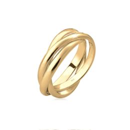 Silberring Elli "Ring Wickelring Trio Trini Basic 925 Silber" Gr. 58, gold, Fingerringe, Damen, 58, Silber 925 (Sterlingsilber), Silberring