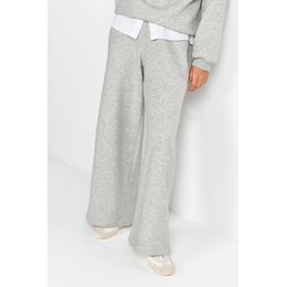 Sweathose RICHROYAL, Damen, Gr. S, N-Gr, silber mist, Sweatware, Obermaterial: 60% Baumwolle, 40% Polyester, unifarben, weit lang, Hosen Sweathose, mit Strasssteinen, wide leg, elastischer Bund