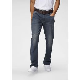 H.I.S. Comfort-fit-Jeans H.I.S "ANTIN", Herren, Gr. 38, L&auml;nge 34, blau (dunkelblau), Denim/Jeans, Obermaterial: 78% Baumwolle, 20% Polyester, 2% Elasthan, leichte Abriebeffekte, bequem lang, Jeans Comfort-fit-Jeans, bequeme Passform, gerades Bein, mit Used-Waschung, Topseller