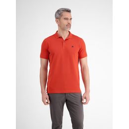 Poloshirt Lerros, Herren, Gr. M, rot (scandinavian rot), Single Jersey, Obermaterial: 100% Baumwolle, unifarben, regular fit taillenbedeckt, ohne Ausschnitt, Shirts Poloshirt, mit Logo Stickerei