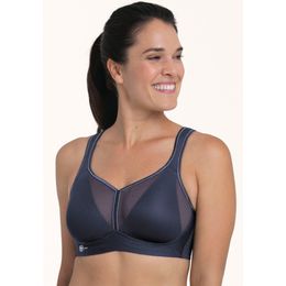 Sport-BH Anita active "Air Control Deltapad", Damen, Gr. 75, Cup C, blau iris, Netz, Obermaterial: 49% Polyamid, 39% Polyester, 12% Elasthan, unifarben, Basic, regular fit, BHs Sport-BH, doppellagige Cups, gepolsterte Tr&auml;ger, mit Print, feminin, weich, Topseller