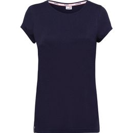 T-Shirt Kangaroos, Damen, Gr. 36/38, blau (marine), Single Jersey, Obermaterial: 50% Baumwolle, 50% Modal, kontrastfarbene Details, Basic, figurbetont h&uuml;ftbedeckend, Rundhals, Aufschlag, Shirts T-Shirt, Kurzarm, figurbetonte Passform, aus Single Jersey, Topseller