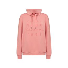 Sweatshirt soyaconcept "SC-BANU 217", Damen, Gr. XL, rosa (peach pink), Sweatware, Obermaterial: 48% Modal, 48% Polyester, 4% Elasthan, unifarben, h&uuml;ftlang, hoch geschlossener Ausschnitt, Sweatshirts Sweatshirt