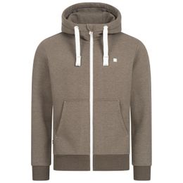Kapuzensweatshirt DEPROC Active "FinnCMYK II MEN", Herren, Gr. S (48), braun, 50% Baumwolle; 50% Polyester, bequem, angesetztes B&uuml;ndchen, Sweatshirts Kapuzensweatshirt, weiche Fleecejacke mit K&auml;ngurutasche