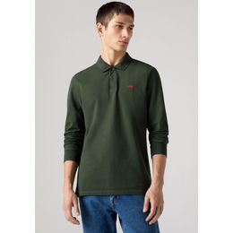 Levi's Langarm-Poloshirt LEVI'S, Herren, Gr. L, gr&uuml;n (duffel bag), Jersey, Obermaterial: 96% Baumwolle, 4% Elasthan, regular fit normal, ohne Ausschnitt, B&uuml;ndchen, Shirts Langarm-Poloshirt, mit Logo Stickerei