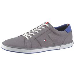 Sneaker Tommy Hilfiger "H2285ARLOW 1D", Herren, Gr. 39, grau (grau, blau), Textil, Schuhe Sneaker, Freizeitschuh, Halbschuh, Schn&uuml;rer mit seitlicher Flaggen-Stickerei, Topseller