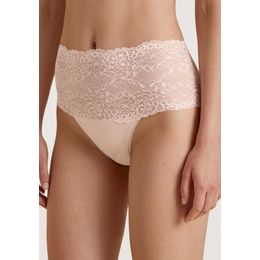 High-Waist-Slip Calida "Sensual Secrets", Damen, Gr. XS (36/38), rosa, Single Jersey, Obermaterial: 57% Viskose, 38% Baumwolle, 5% Elasthan, unifarben, normal, Unterhosen High-Waist-Slip, breiter Spitzenbund, Viskose-Mix, Single Jersey, elastisch, weich