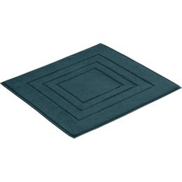 Badematte Vossen "Feeling" Gr. 3, blau (poseidon), H:10mm, Baumwolle, Badematten, Badematte, Badteppich, Uni-Farben, mit Bord&uuml;re, Hoch-Tief Effekt, reine Baumwolle