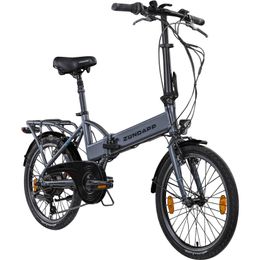 Z&uuml;ndapp Z&uuml;ndapp Z101 20 Zoll Elektro Klapprad f&uuml;r Erwachsene 150 - 180 cm 6 Gang E Klappfahrrad E Bike Faltrad Pedelec StVZO silber