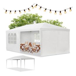 Juskys Partyzelt 3x6 m in Wei&szlig; mit Dach & Seitenw&auml;nden &ndash; 18 m&sup2; Grundfl&auml;che &ndash; Sonnenschutz Outdoor