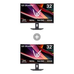 LG 2x UltraGear&trade; Curved 32 &Prime; QHD GamingMonitor mit 180 Hz und 1 ms GtG 32G600AB.32G6001