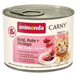 animonda Carny Nassfutter Katze Adult Rind, Pute und Shrimps 24x200 g