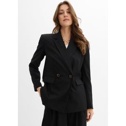 bonprix Blazer aus Viskose-Mix, schwarz, Gr.50, eleganter Blazer