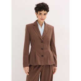 bonprix Blazer mit eingelegten Falten, braun, Gr.42, eleganter Blazer mit eingelegten Falten