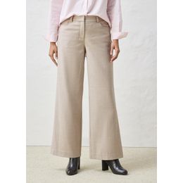 bonprix Weite 5-Pocket Hose mit Wolle, beige, Gr.42, elegante 5 Pocket Hose mit weitem Bein, aus Wolle