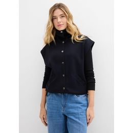 bonprix Weste aus bequemen Scuba, schwarz, Gr.52/54 (XXL), Scuba Weste mit Knopfleiste sowie zwei Leistentaschen vorne. Verstellbarer Saum, aus Viskose