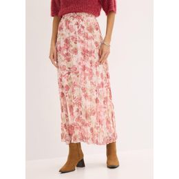 bonprix Chiffon-Rock mit Crinkle Effekt, rosa, Gr.48, eleganter Chiffonrock mit Crinkle Effekt