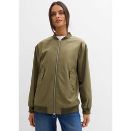 bonprix Weite Pilotenjacke mit Leofutter, gr&uuml;n, Gr.54, L&auml;ssige Pilotenjacke mit Leofutter und seitlichen Taschen