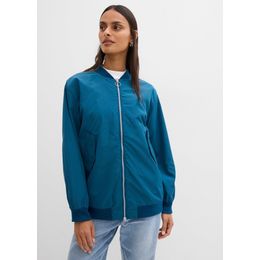 bonprix Weite Pilotenjacke mit Leofutter, petrol, Gr.42, L&auml;ssige Pilotenjacke mit Leofutter und seitlichen Taschen