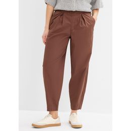 bonprix Twill- Barrel-Hose mit Bequembund, braun, Gr.40, Weit geschnittene Stoffhose mit Barrel-Fit. Mit individuell verstellbarem Bund und aus gewebtem Twill, 98% Baumwolle