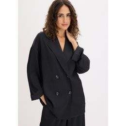 bonprix zweireihiger Oversize-Blazer, schwarz, Gr.46, schicker Oversized-Blazer