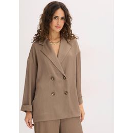 bonprix zweireihiger Oversize-Blazer, braun, Gr.36, schicker Oversized-Blazer